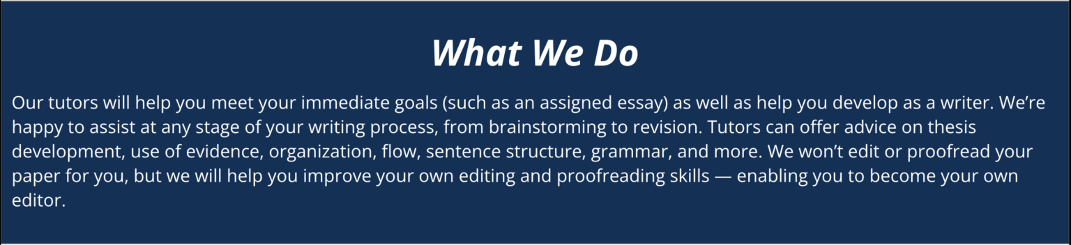 Writing Center | Georgetown University